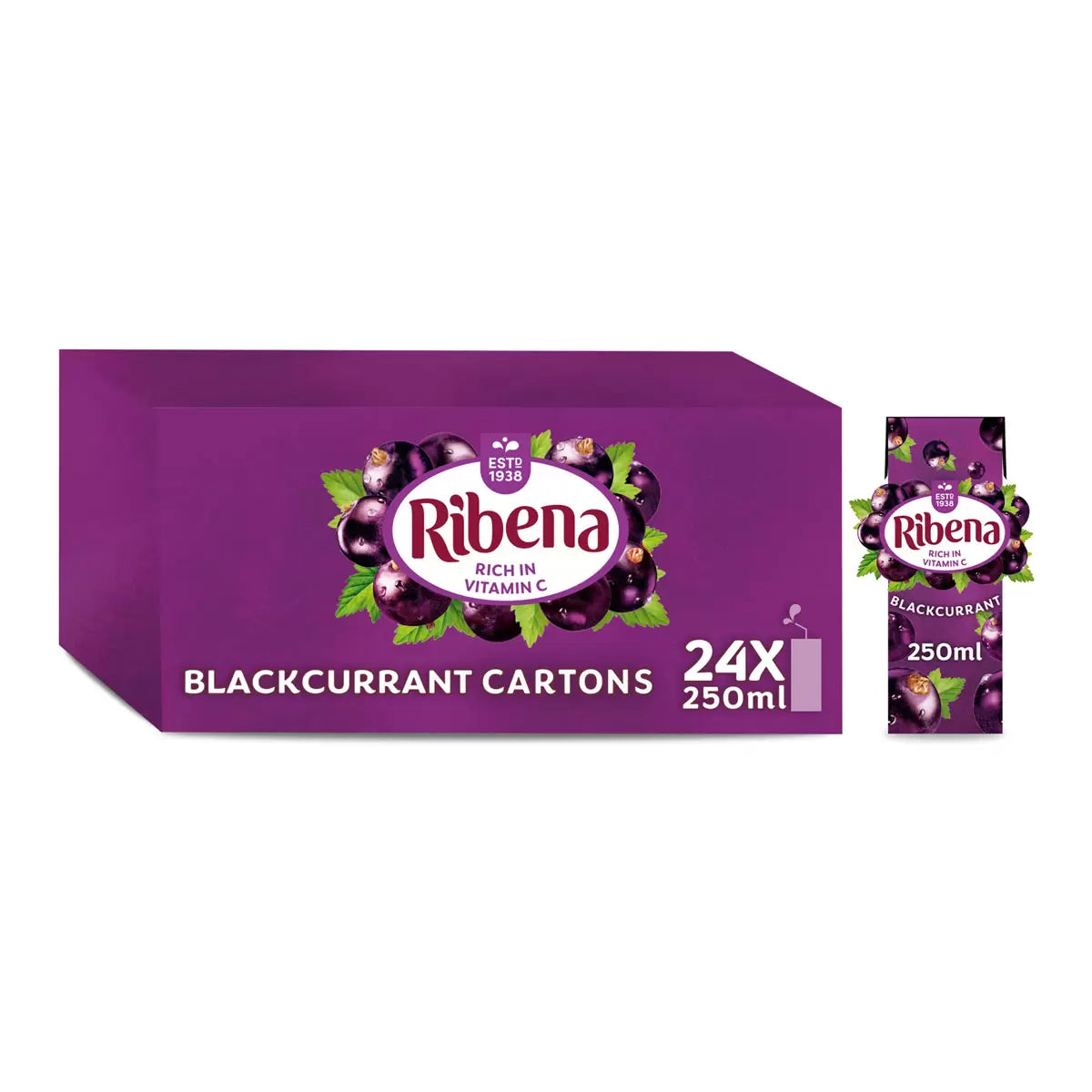 Ribena Ready to Drink Blackcurrant Pack of 24 x 250ml