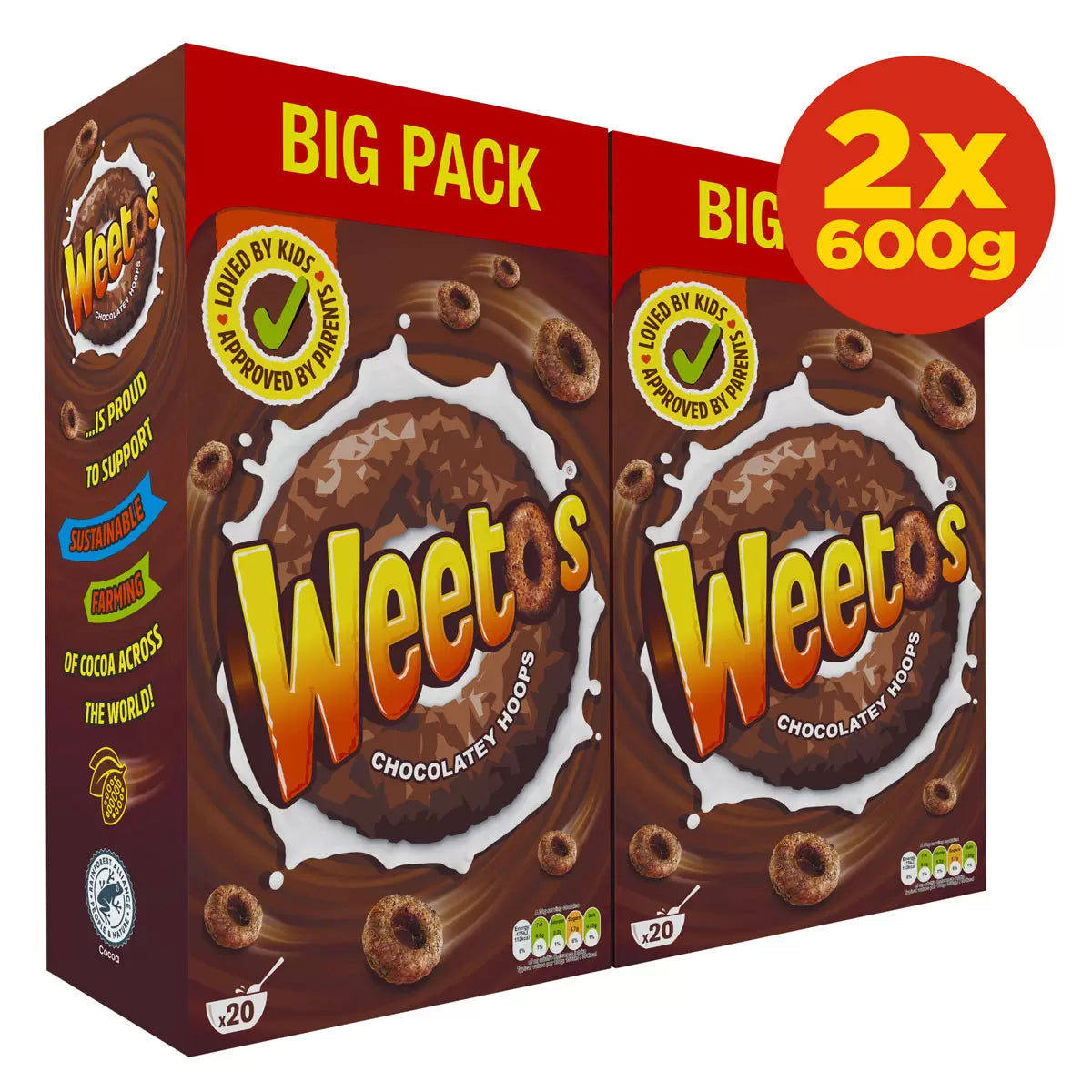 Weetos Chocolatey Hoops Pack of 2x600g