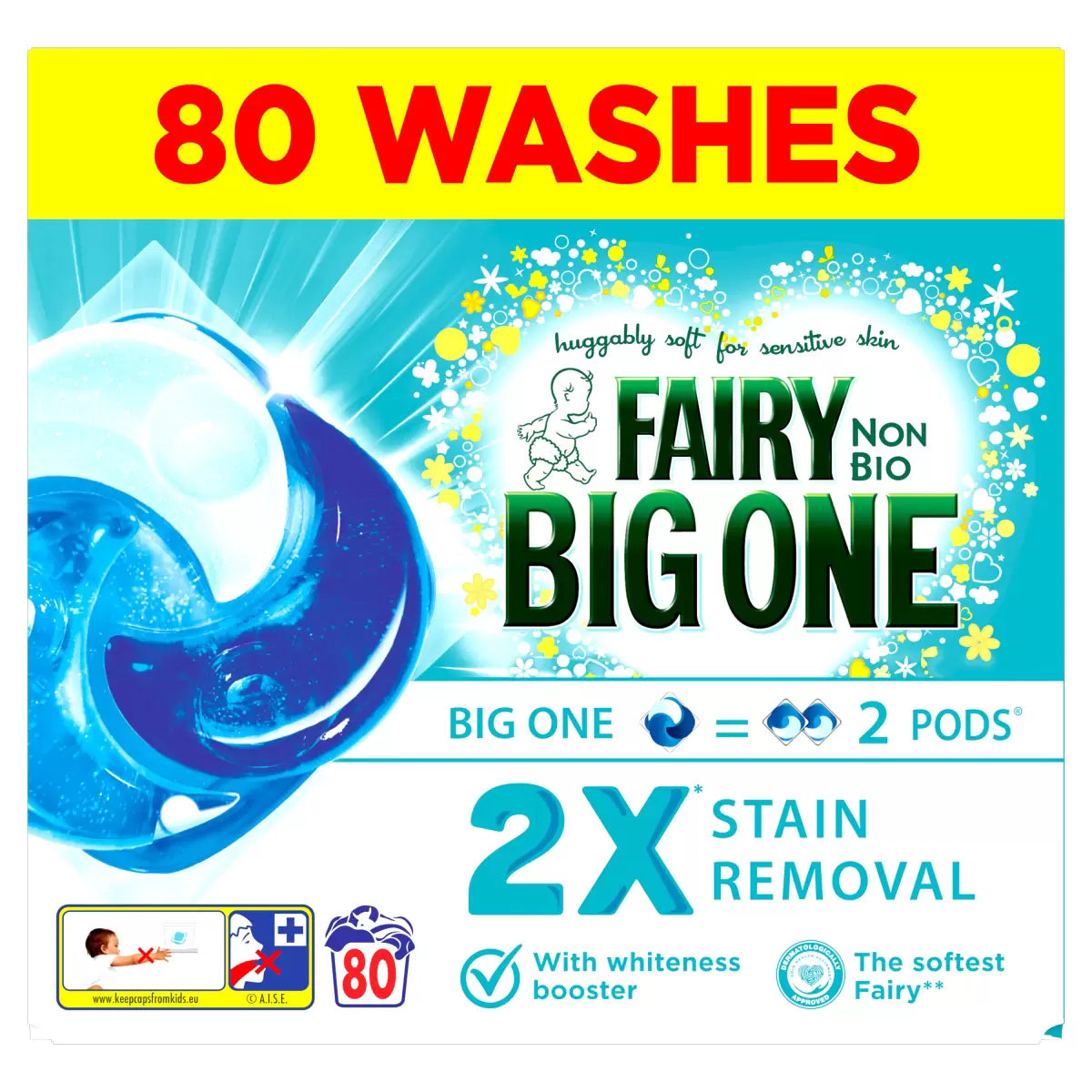 Fairy The Big One Non Bio Pods Pack of 80 Wash
