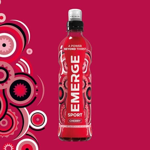 Emerge Isotonic Cherry Sport Energy Drinks with Vitamin B Pack of 12x5