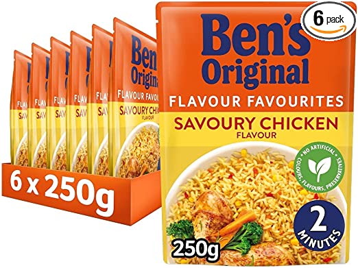 BEN'S ORIGINAL Savoury Chicken Microwave Rice 6 X250GM