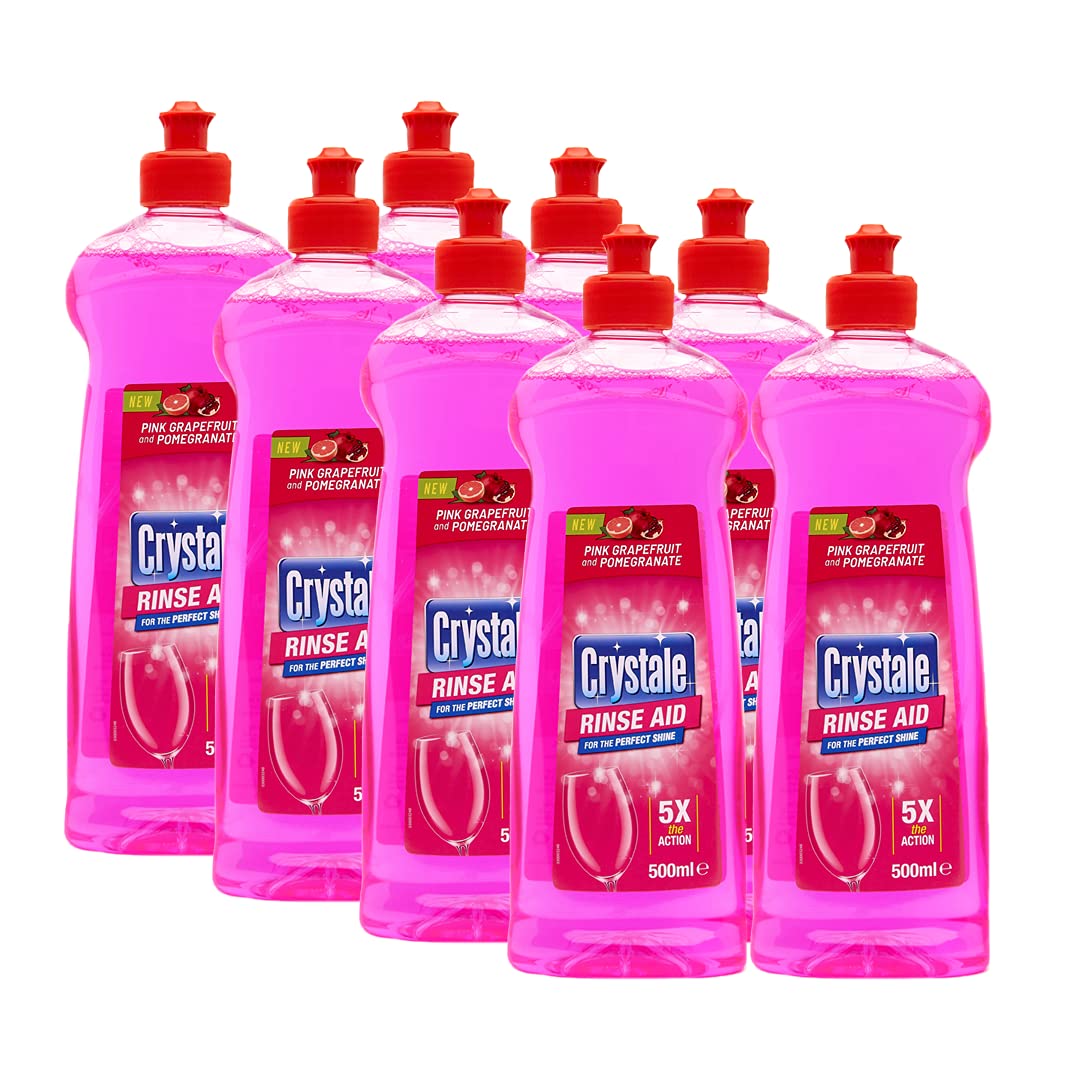 Crystale Dishwasher Rinse Aid Pink Grapefruit and Pomegranate 8 x 500m