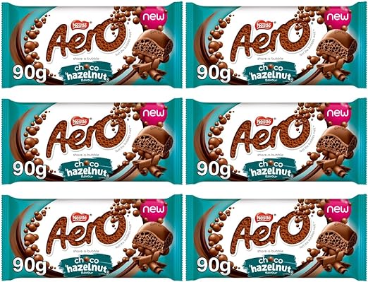 Aero Choco Hazelnut Chocolate Bar Pack of 15x90g