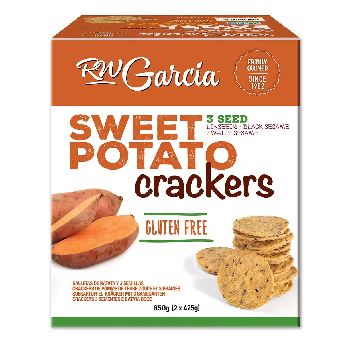 RW Garcia 3 Seed Sweet Potato Crackers Pack of 850g