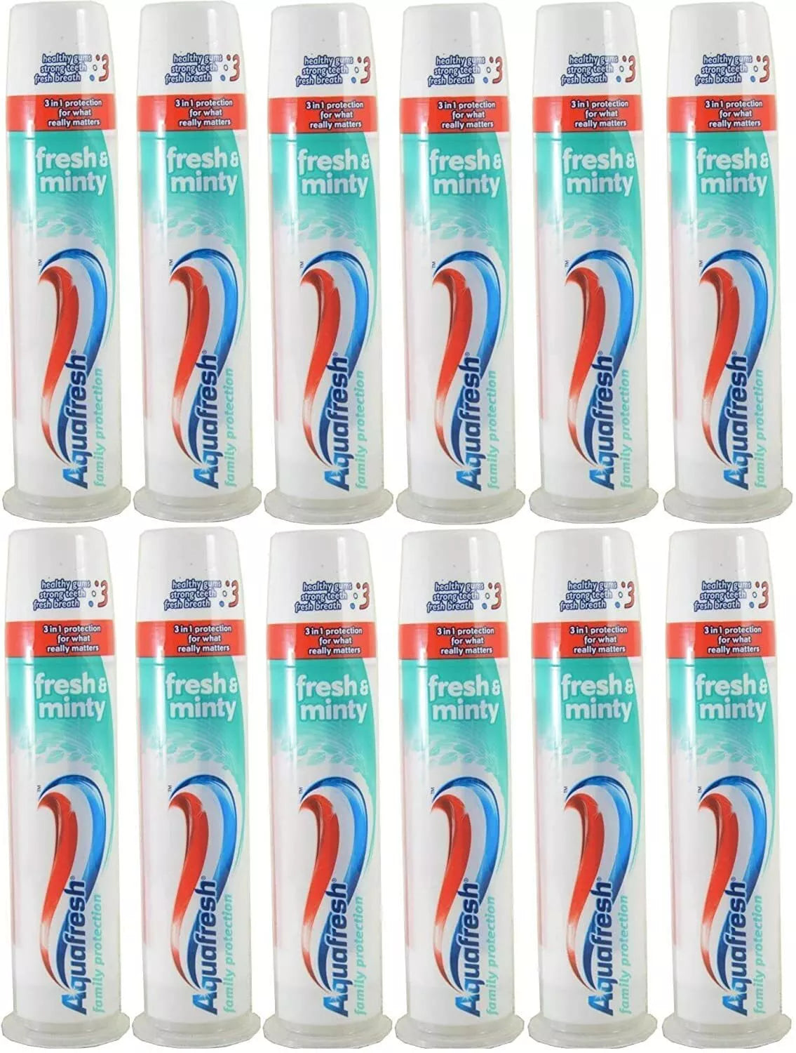 Aquafresh Toothpaste Triple Protect Pump Pack of 12x100ml