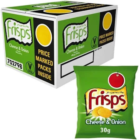 Frisps Cheese & Onion Flavour Wheat Snacks of 30 x 30g