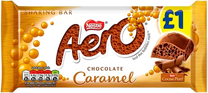 Aero Caramel Chocolate Sharing Bar Pack of 15x90g