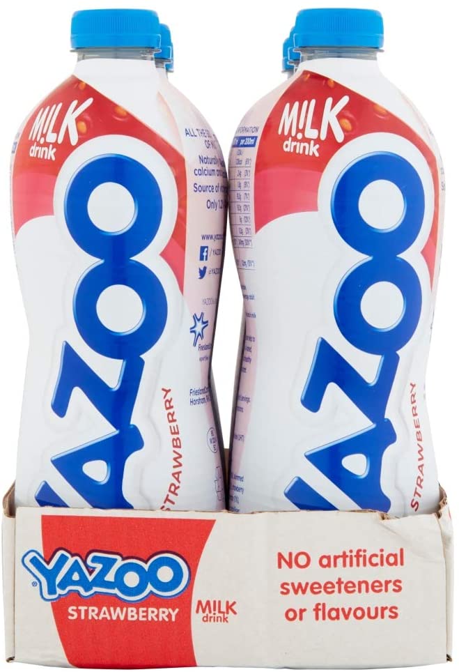 YAZOO Strawberry Milk Drink 1 Litre (Pack of 6)