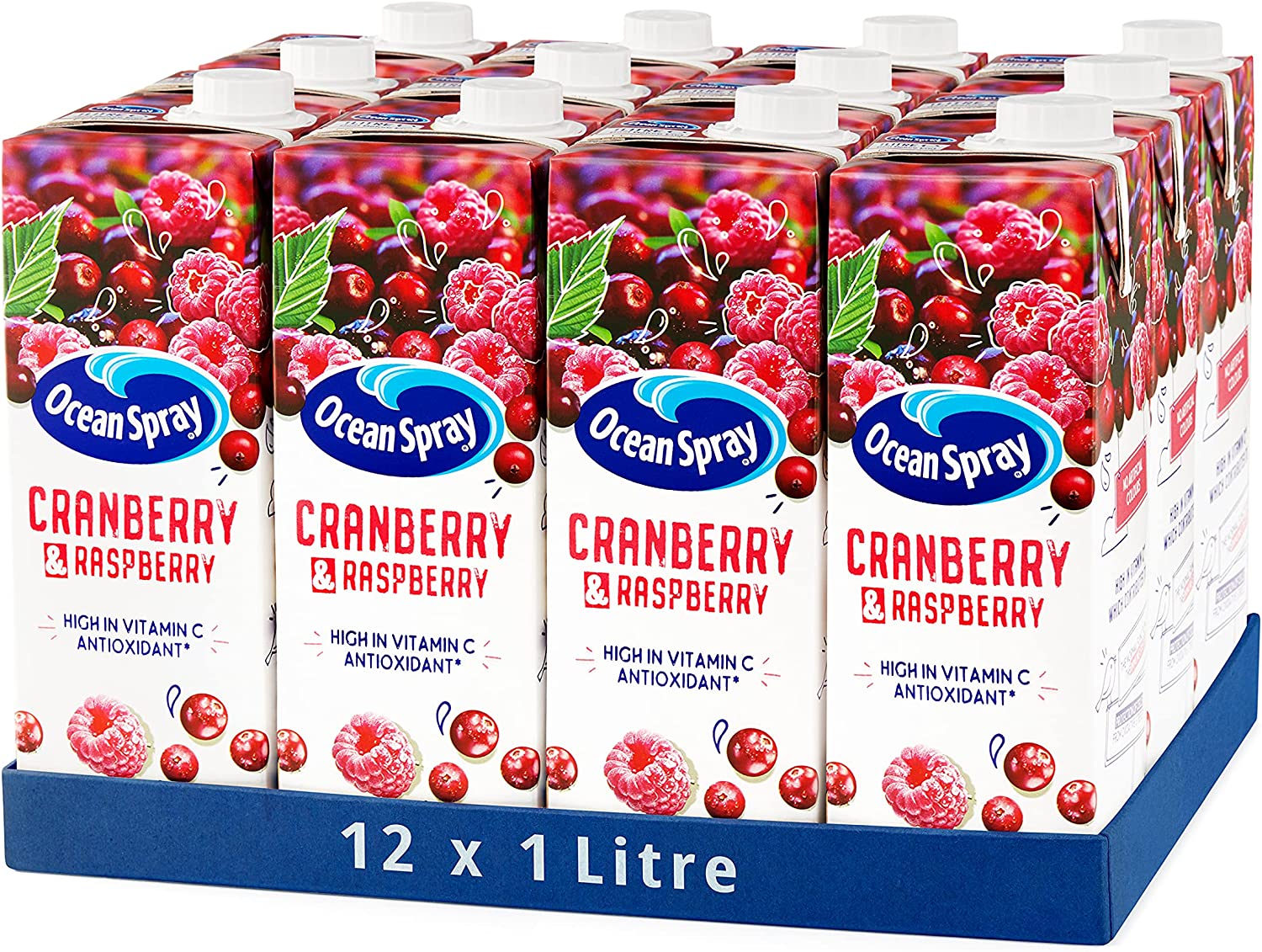 Ocean Spray Cranberry & Raspberry Juice Drink Pack of 12x1L Carton